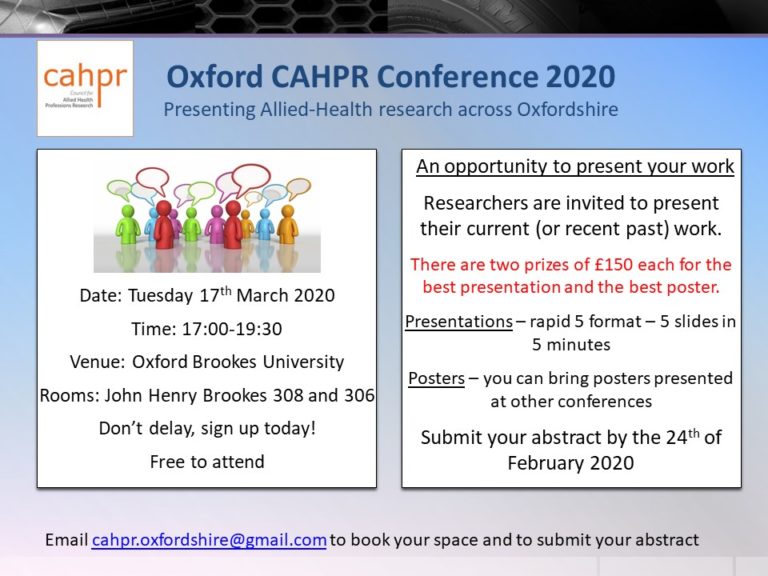 CAHPR Oxford Conference | NIHR Oxford Biomedical Research Centre